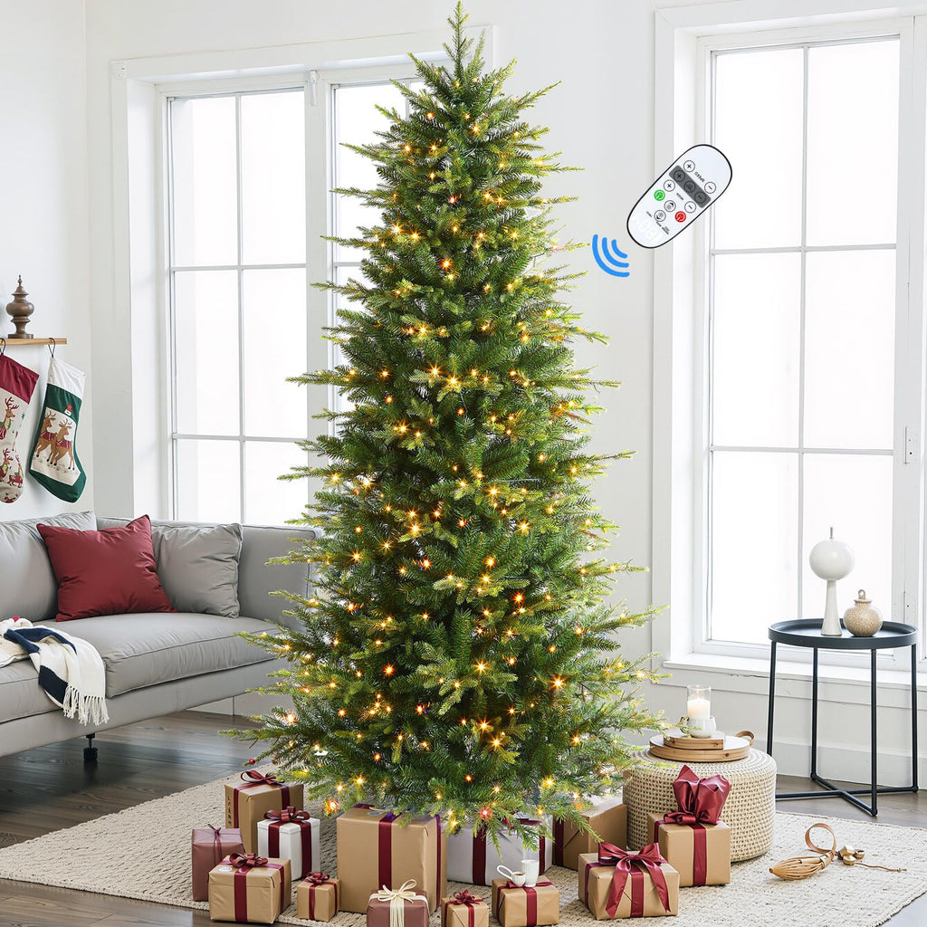 4ft Aspen Slim Noble Fir Christmas Trees with Multi Color Lights