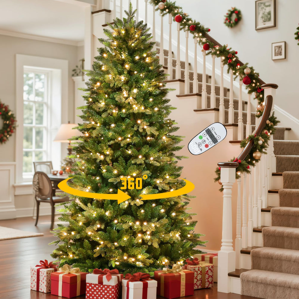 Lush Fraser Fir Artificial Christmas Tree with Twinkle Light and 360°