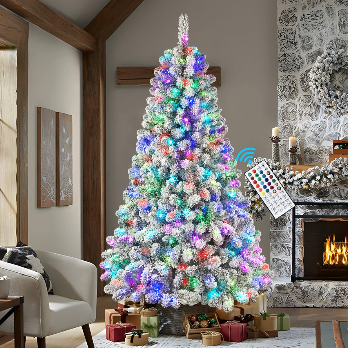 Artificial Christmas Trees with Lights